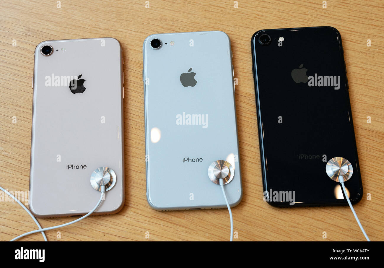 The new iPhone 8 is displayed at the Apple store in Omotesando in Tokyo ...