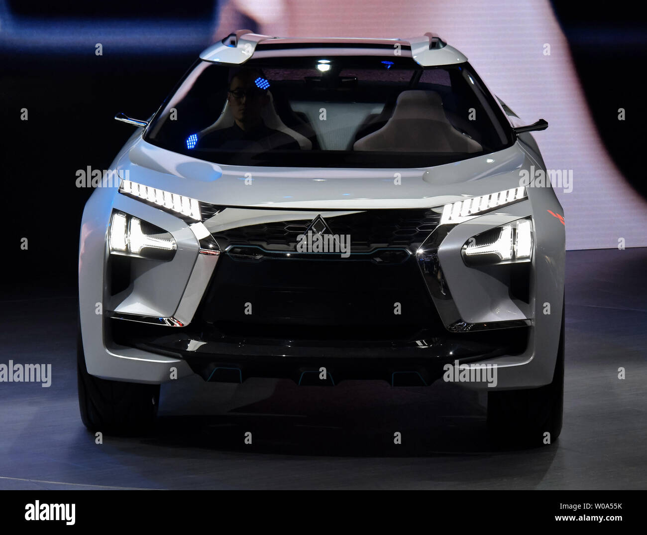 Mitsubishi Motors "e-EVOLUTION concept" car is seen on display during a ...