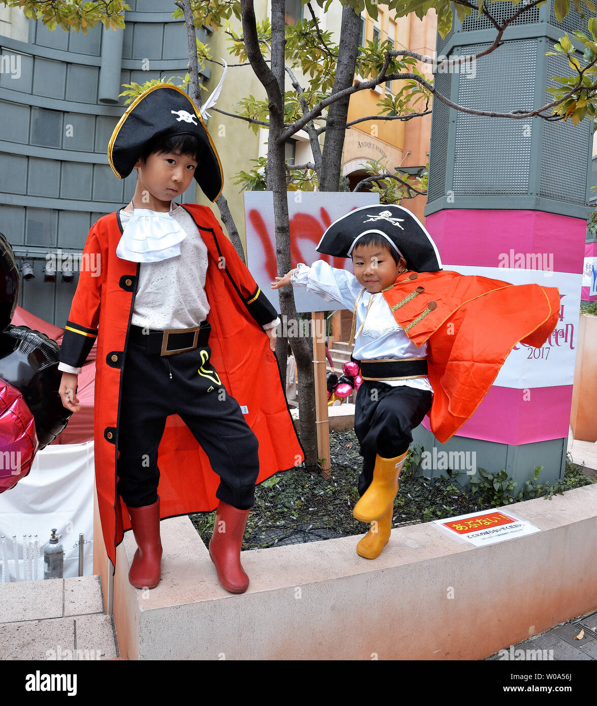 A participant poses for camera during a Halloween parade in Kawasaki ...