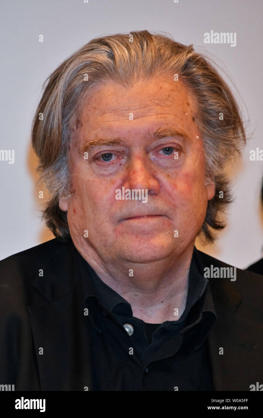 Former White House chief strategist Steve Bannon attends a press ...