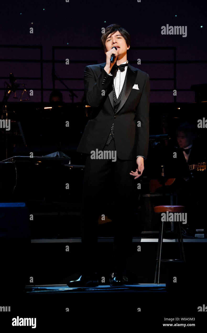 Yu Shirota performs during the press call for "4Stars 2017" in Tokyo ...