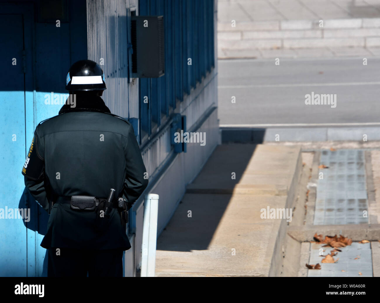 South Korean soldiers stand guard at the joint security area (JSA) of ...