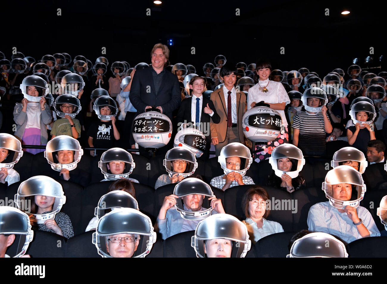 (L-R) Director Stephen Chbosky, actor Jacob Tremblay, actor Fuku Suzuki ...