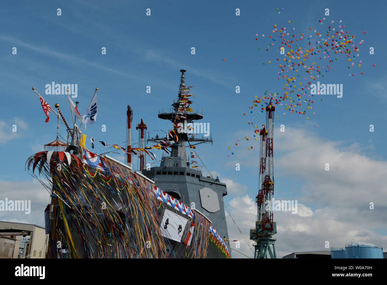 Japan's New Aegis Guided Missile Destroyer "Maya" is seen during the ...