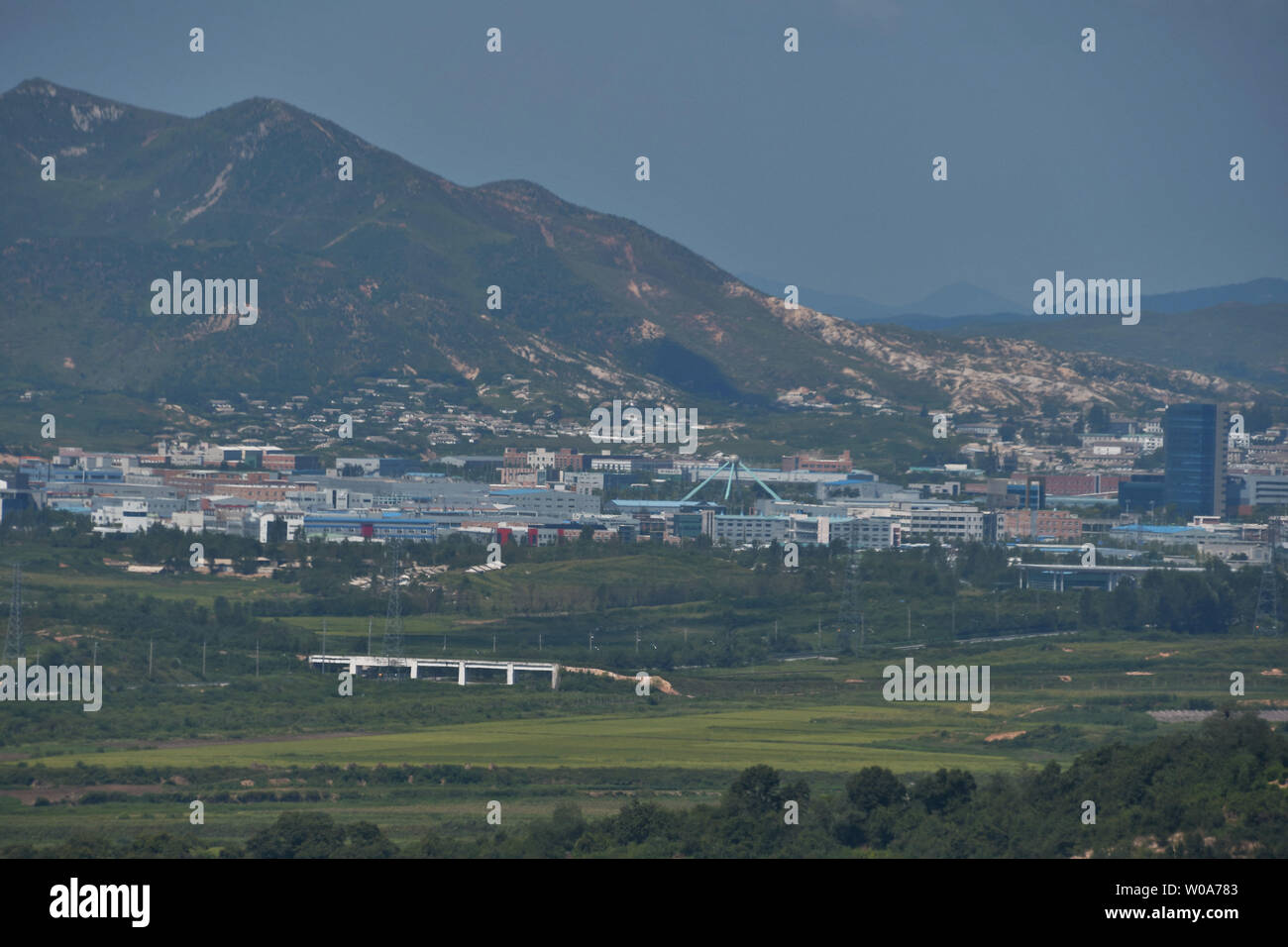 North Korea's town Kaesong are seen from the Dorasan Observatory in the ...