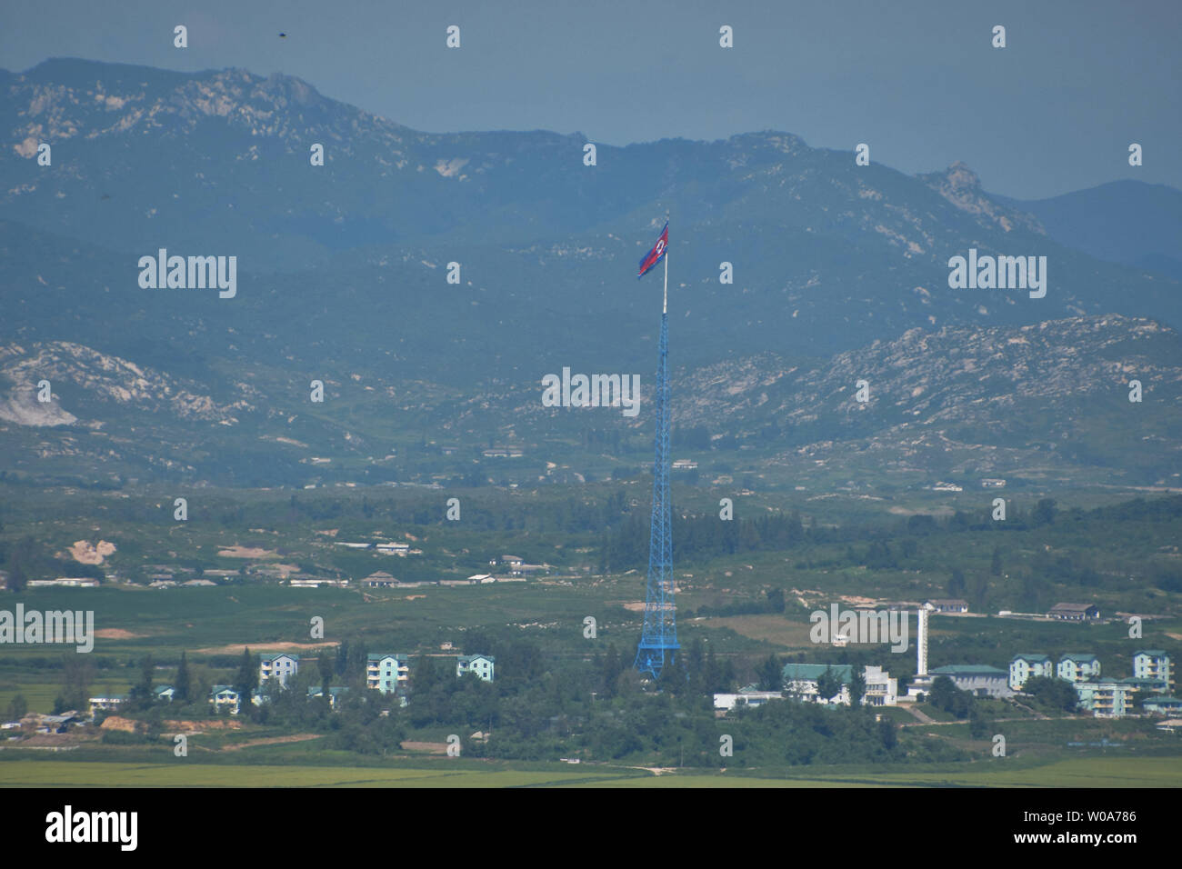 North Korea's town Kaesong are seen from the Dorasan Observatory in the ...