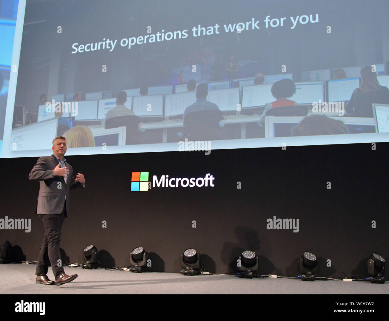 Rob Lefferts, Corporate Vice President, Security of Microsoft speaks during the "Microsoft Tech ...