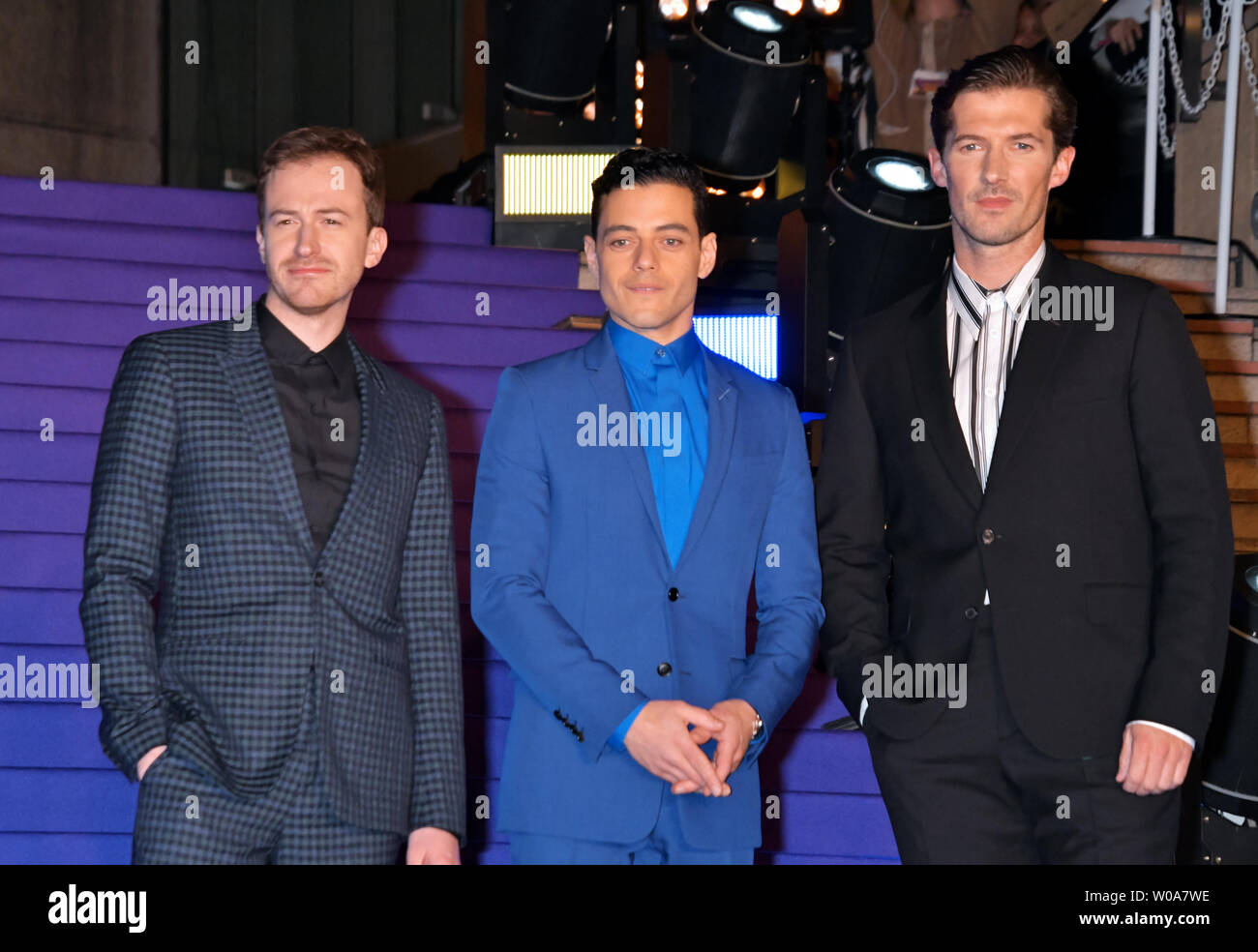 (L-R)Actors Joe Mazzello, Rami Malek and Gwilym Lee attend the Japan ...