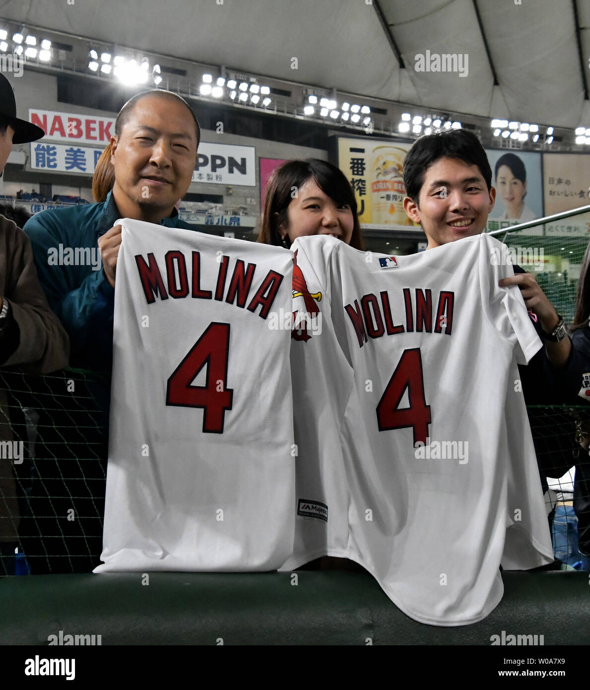 Japanese fans show support before an exhibition game between Japan's ...