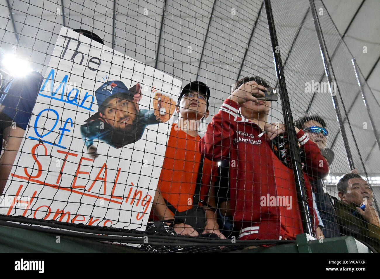 Japanese fans show support before an exhibition game between Japan's ...