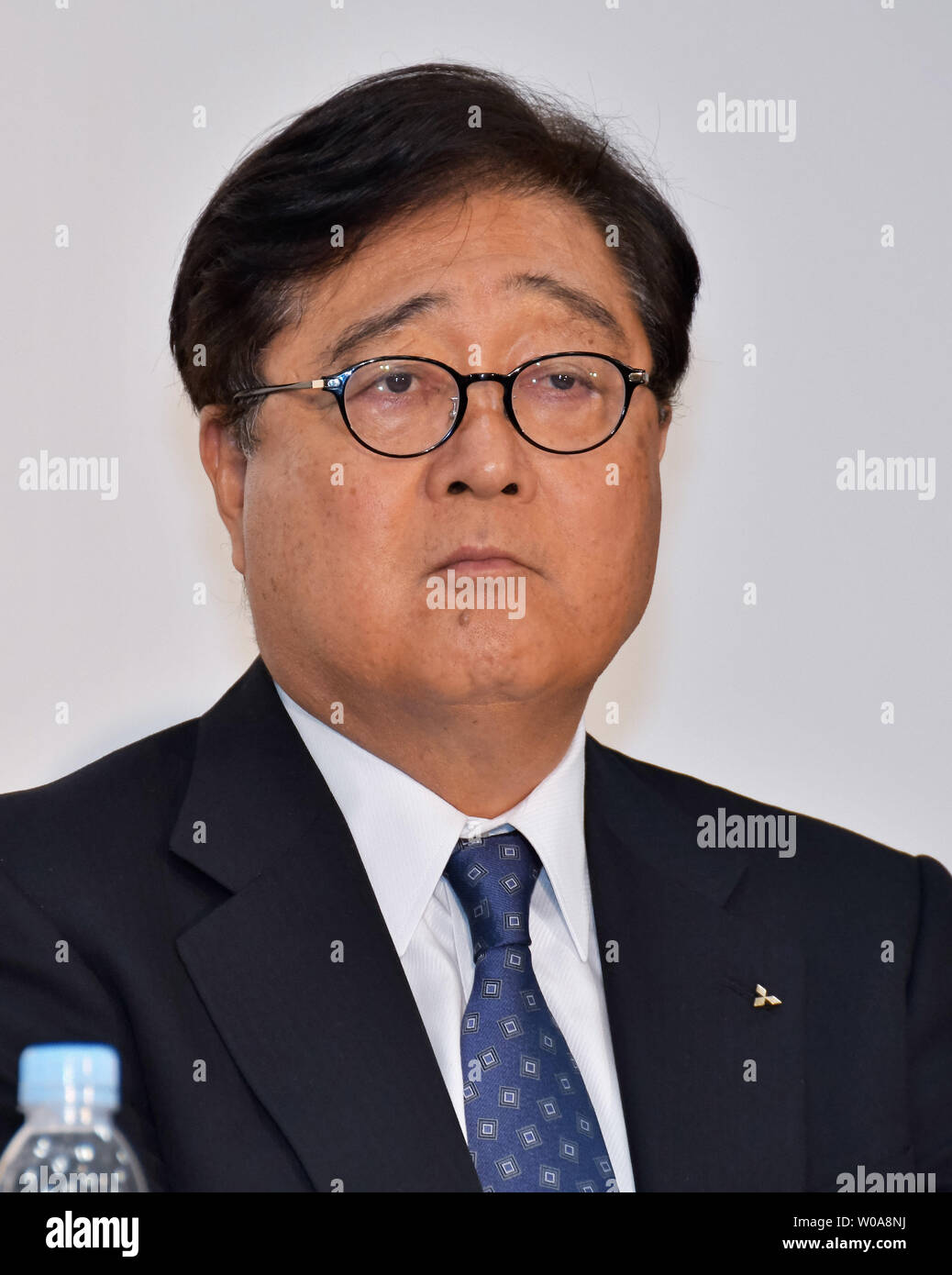 Mitsubishi Motors Chairman and CEO Osamu Masuko attends the joint press ...