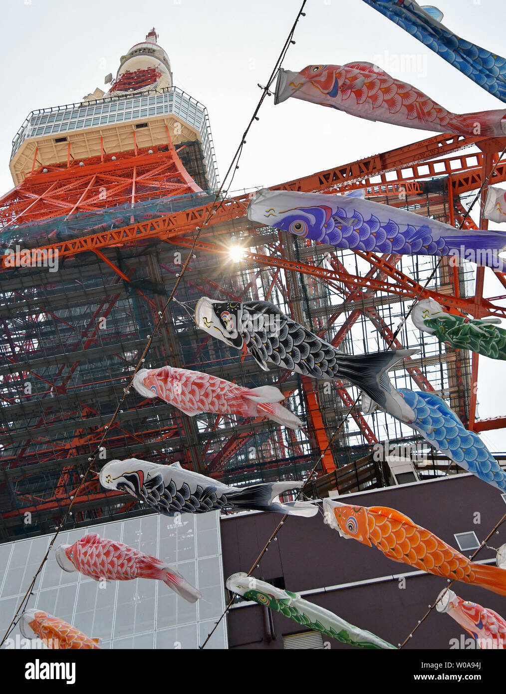 333 colorful Carp streamer are displayed, named after the 333m height ...