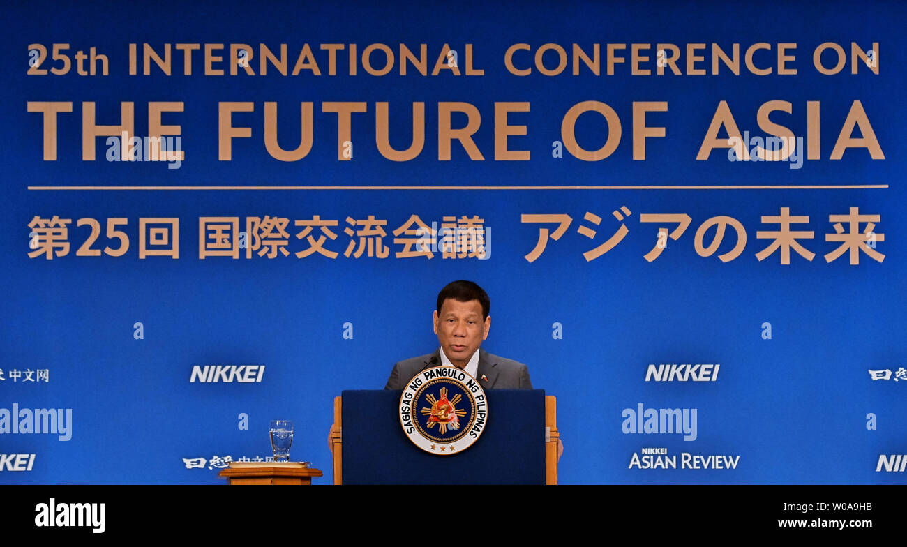 President of the Philippines Rodrigo Duterte delivers a speech during ...