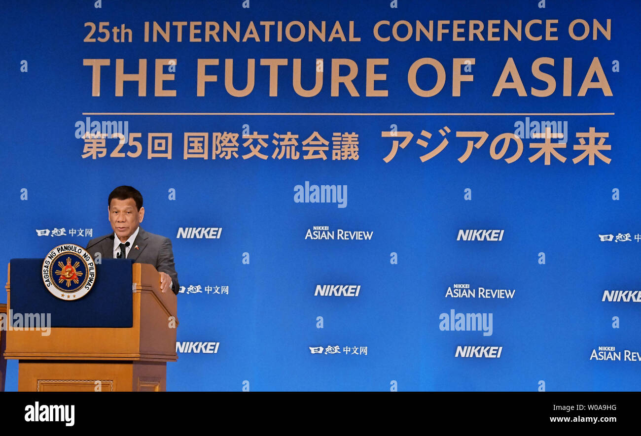 President of the Philippines Rodrigo Duterte delivers a speech during ...
