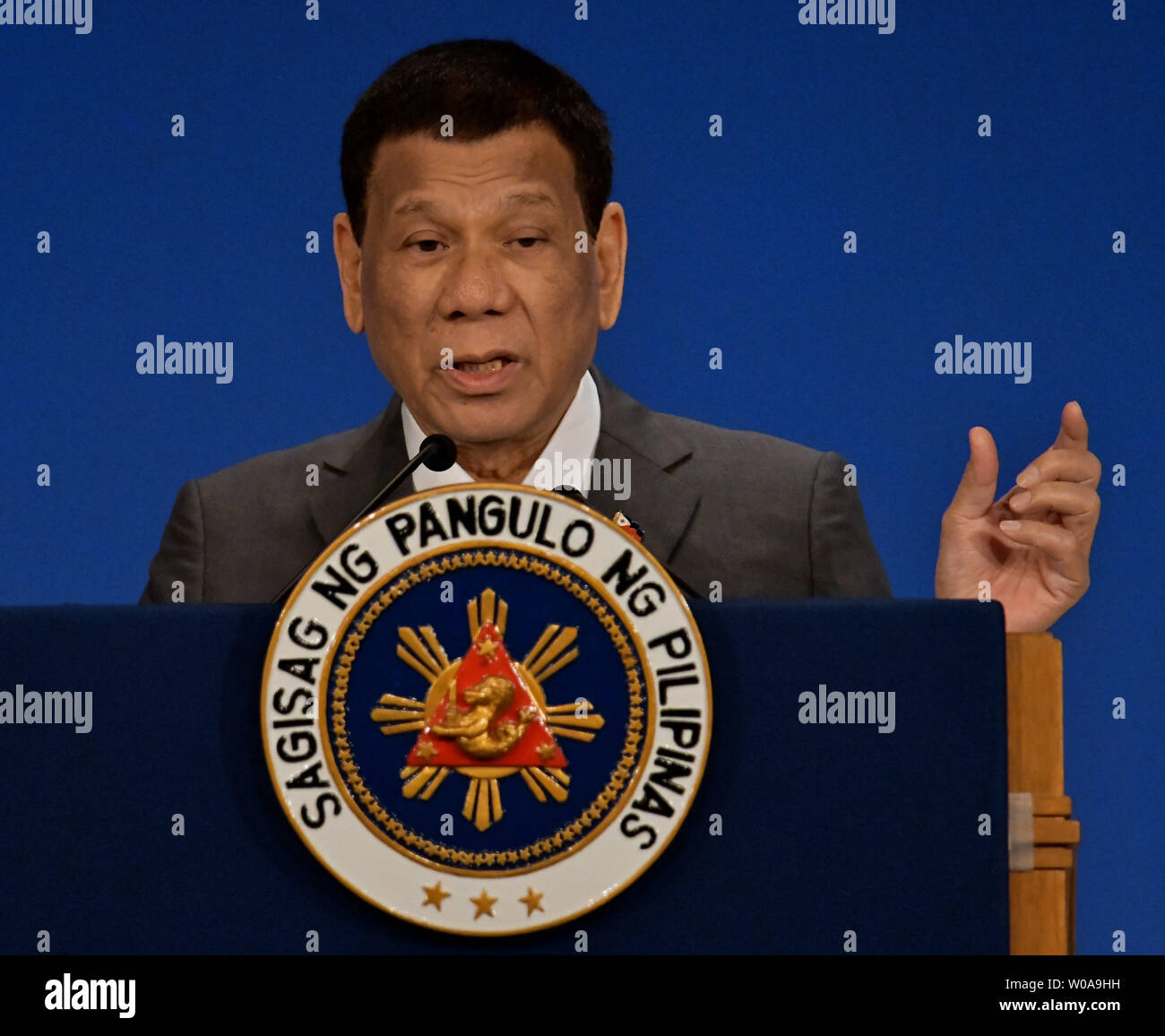 President of the Philippines Rodrigo Duterte delivers a speech during ...