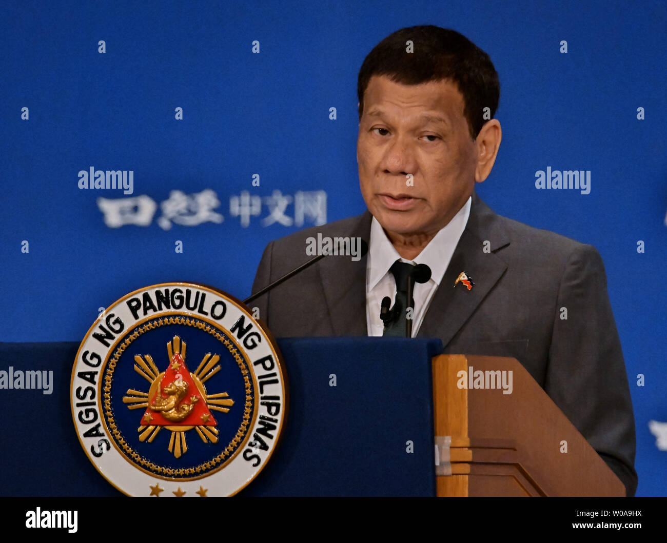 President of the Philippines Rodrigo Duterte delivers a speech during ...