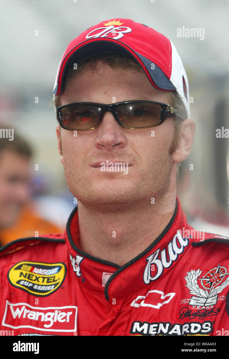Nascar race driver Dale Earnhardt Jr. awaits qualifying for the Food ...