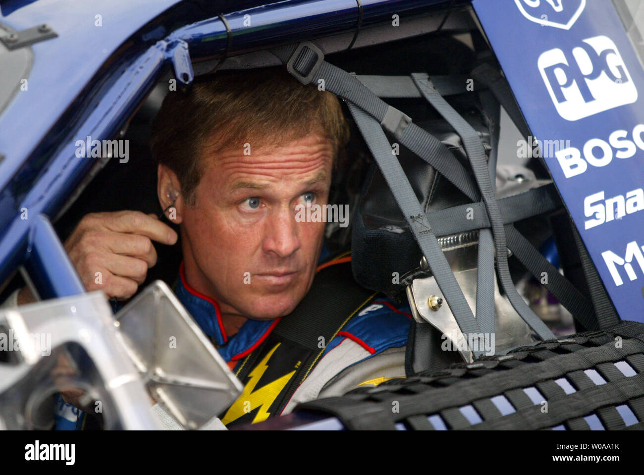 Rusty Wallace readies to qualify his Miller Lite Dodge on Pole Night ...