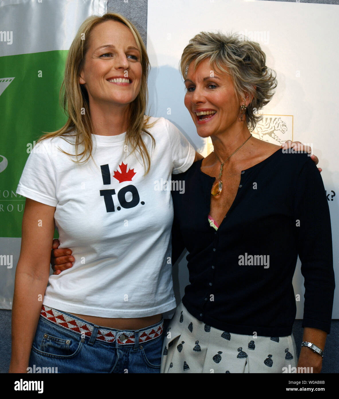 Helen Hunt(left) and Diana Hardcastle pose for photographers at the ...
