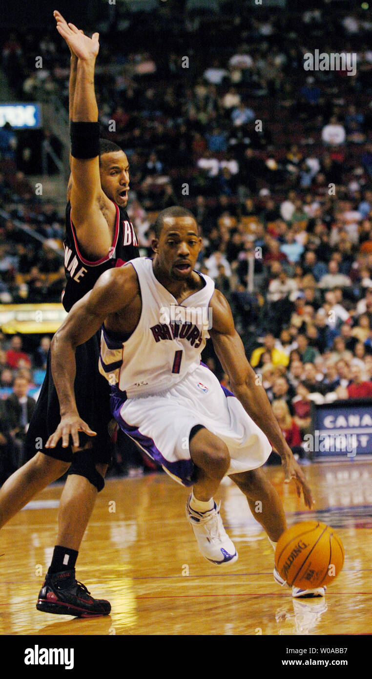 Toronto Raptors' Rafer Alston drives the ball past Portland Trail ...