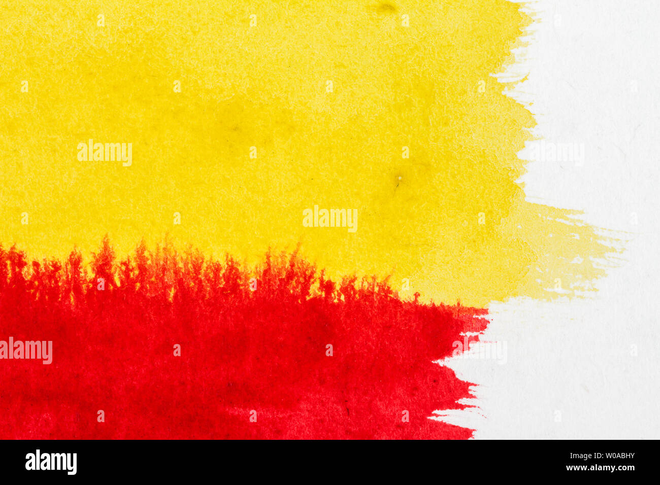 Abstract hand drawn yellow and red watercolor paints background Stock ...