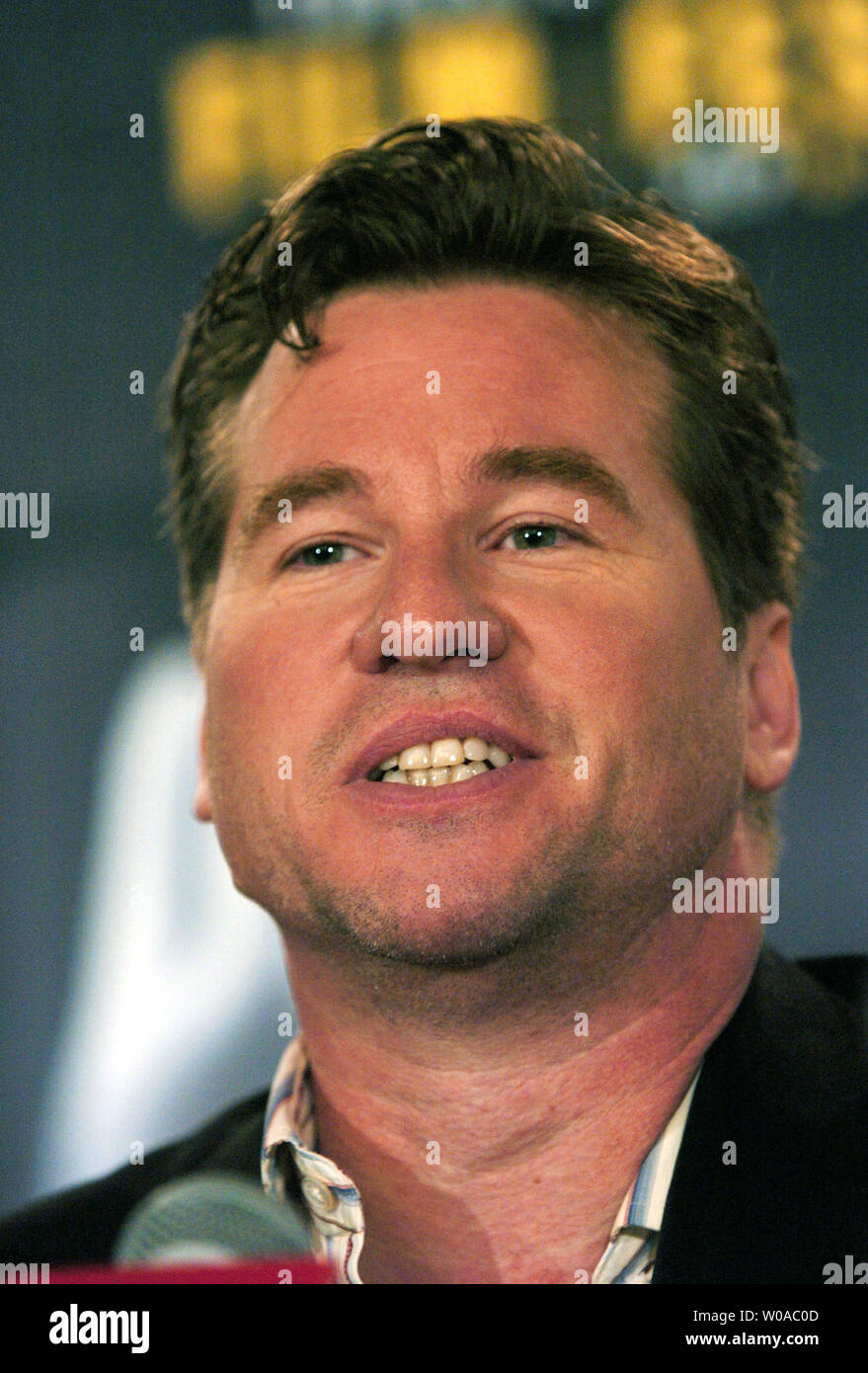 Val Kilmer answers questions from the media at a press conference for ...