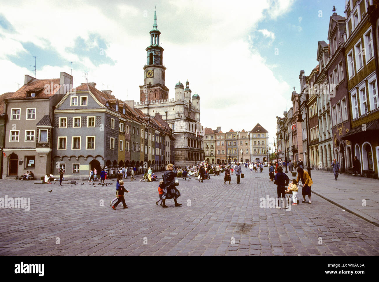 POZNAN Poland Town hall at the old market square and old town rebuilt ...