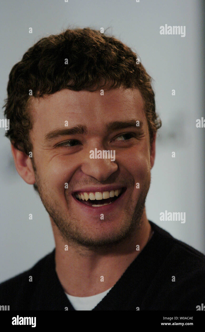 Justin Timberlake fields questions from the media at the press ...