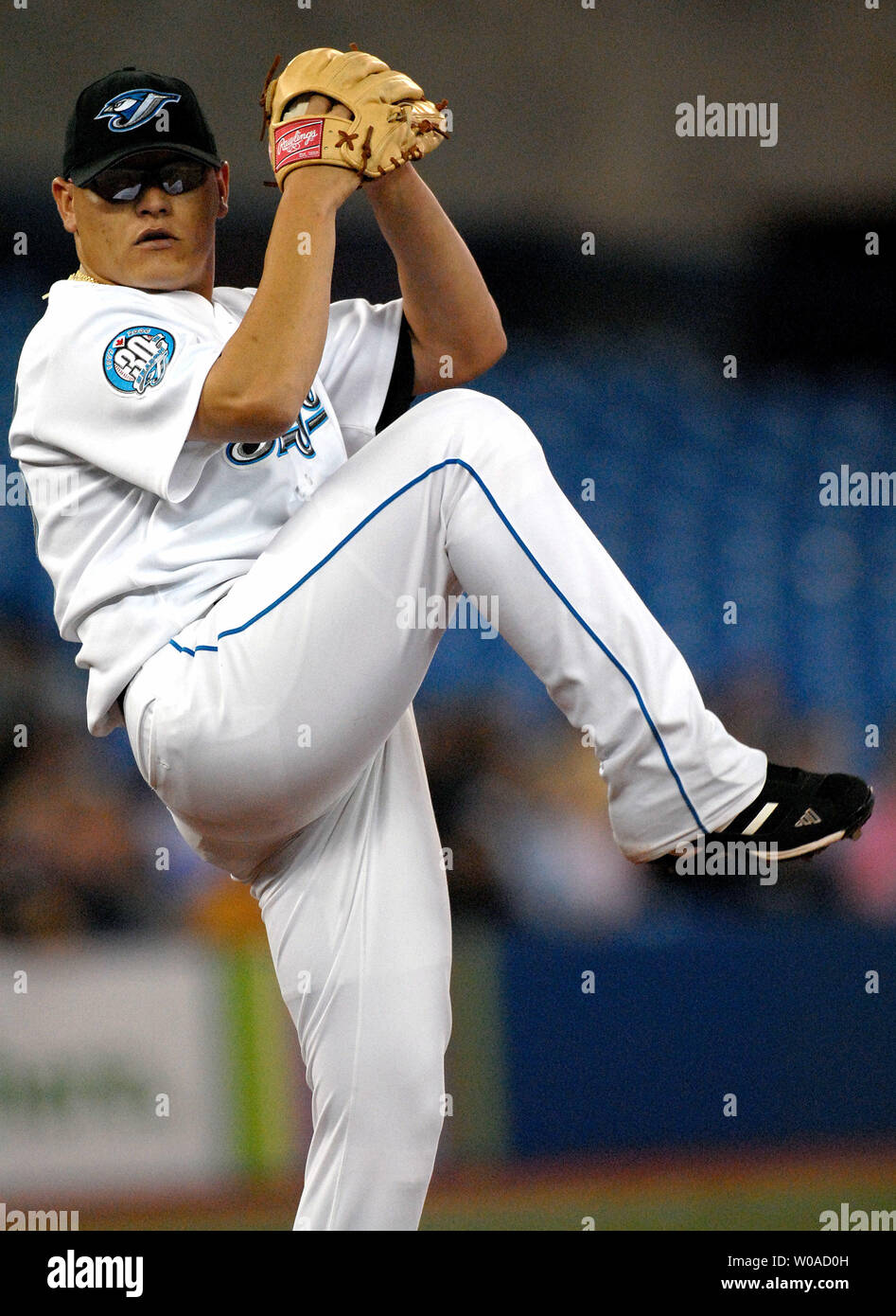 Toronto Blue Jays starting pitcher Gustavo Chacin went 7 innings ...