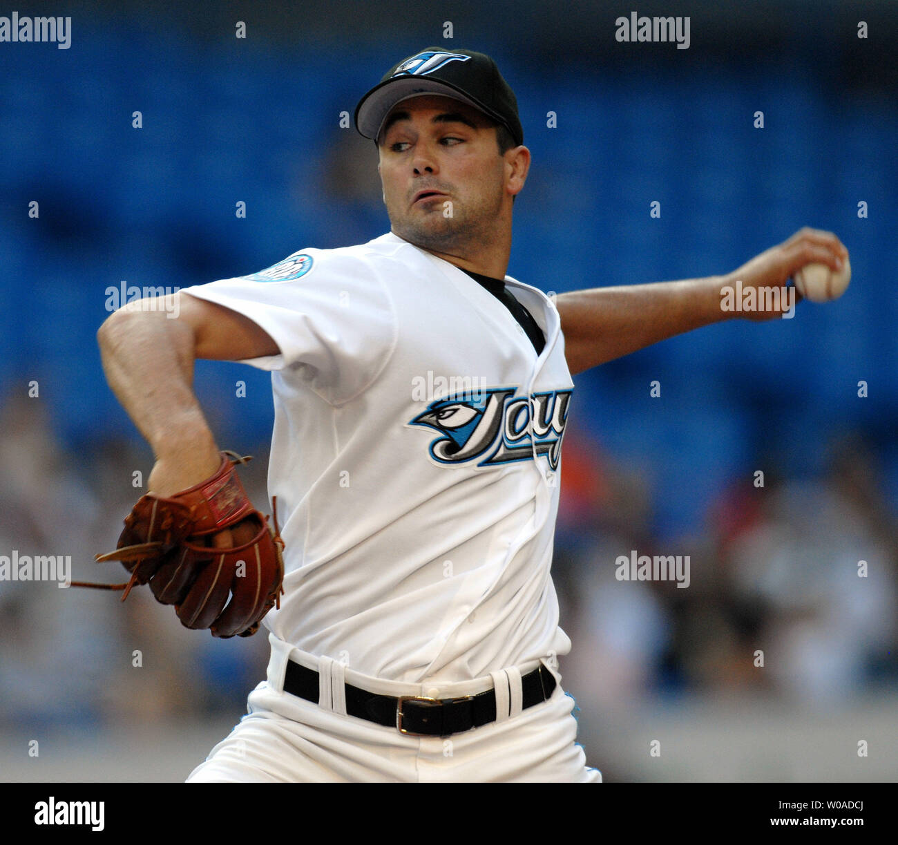 Toronto Blue Jays starter Ted Lilly delivers a pitch during fourth ...