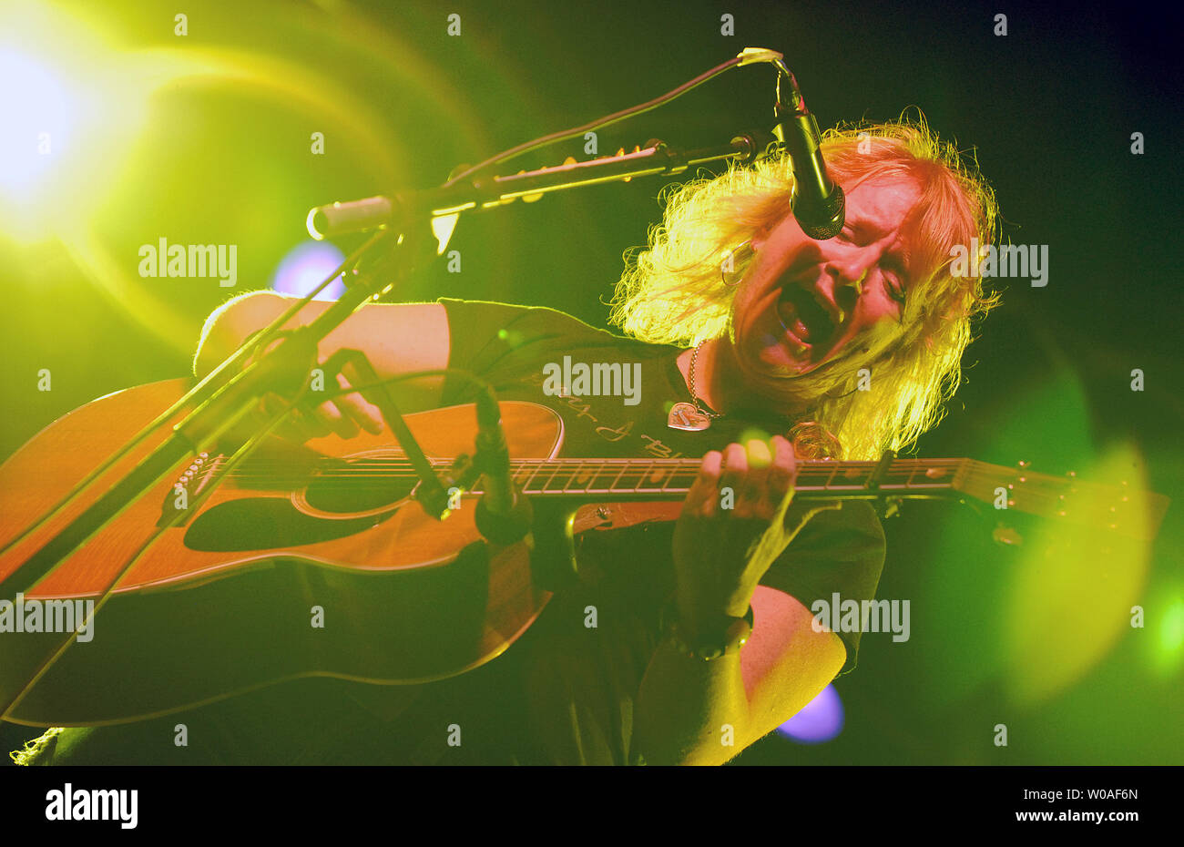 Emily Saliers of American folk rock duo the Indigo Girls performs ...