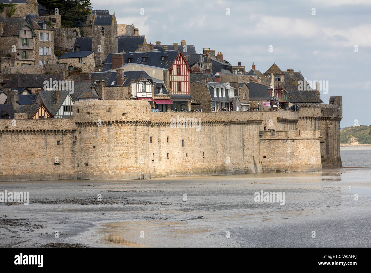 Le Mont Saint-Michel, medieval fortified abbey and village on a tidal ...