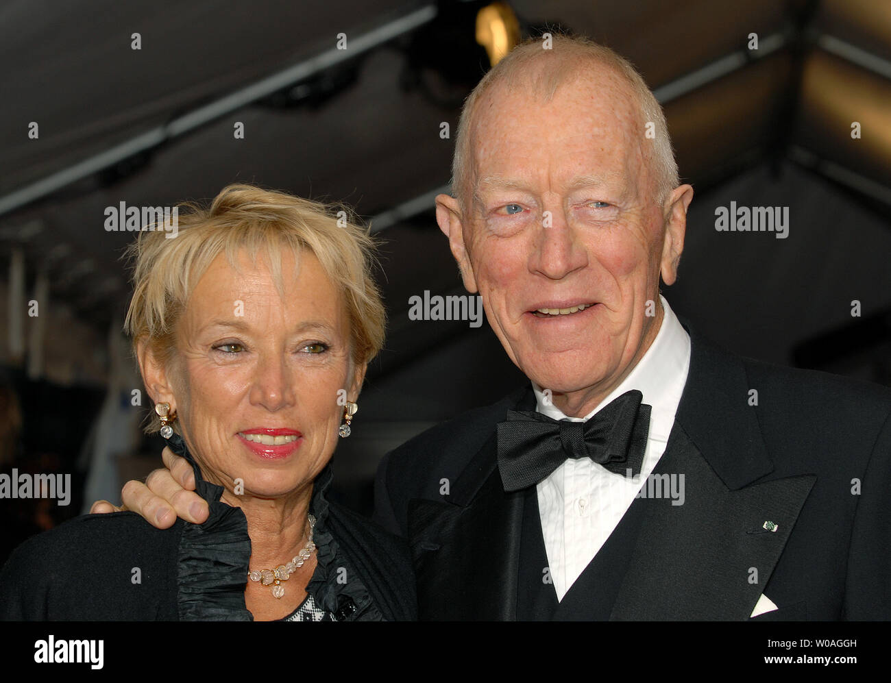 Actor Max von Sydow (R) and his wife Catherine Brelet arrive at Roy ...