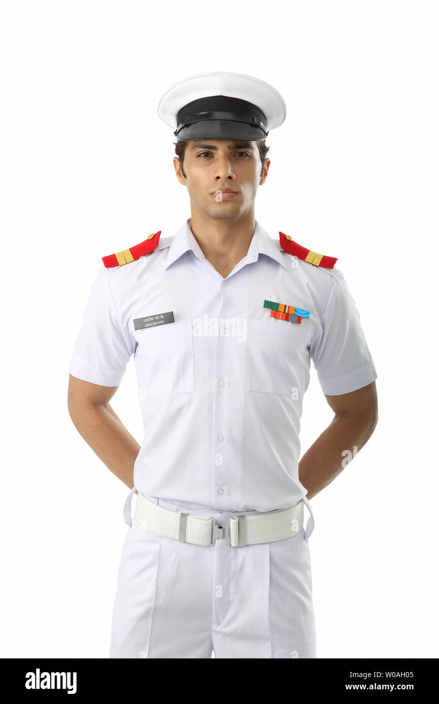 Portrait of a navy officer Stock Photo - Alamy