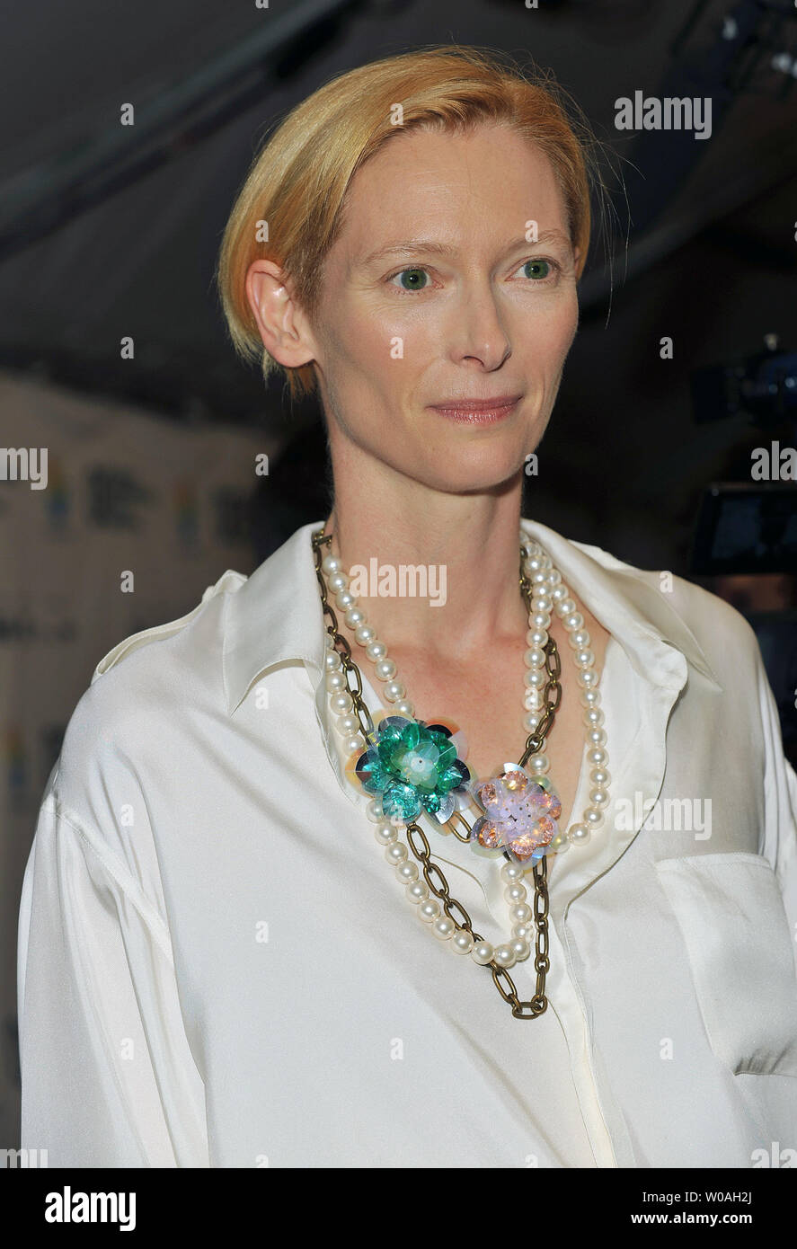 Tilda Swinton arrives for the gala premiere of "Burn After Reading" at ...