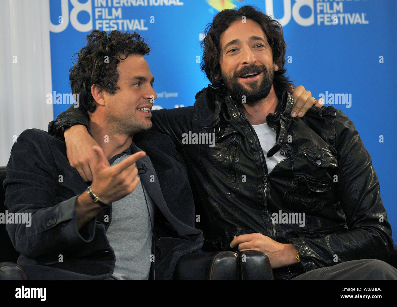 Actors Mark Ruffalo (L) and Adrien Brody attend the Toronto ...