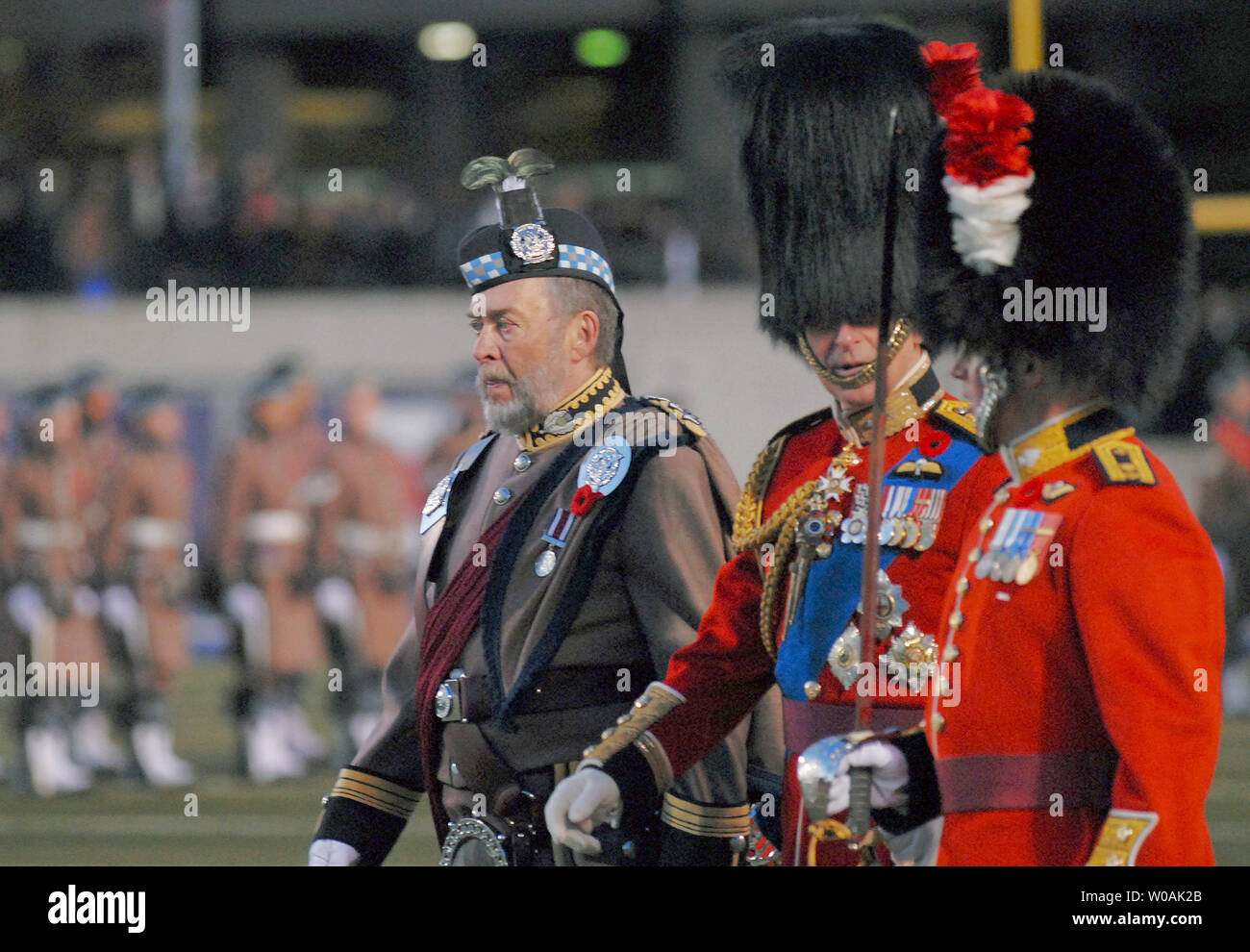 Britain's Prince Charles (wearing blue sash) attends the Royal Regiment ...