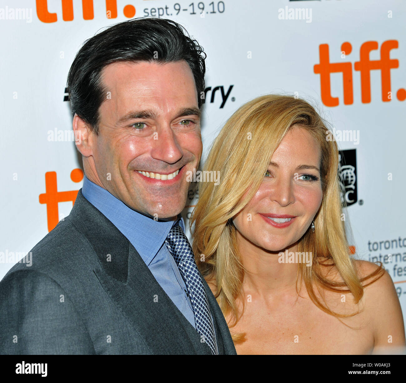 Actors Jon Hamm and Jennifer Westfeldt arrive for the Toronto ...