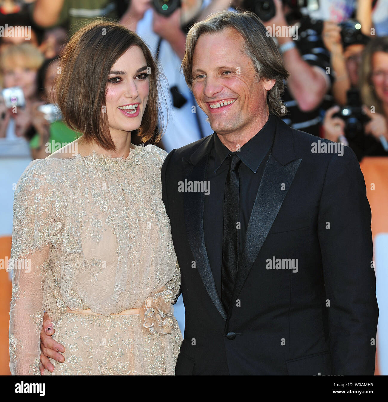 Actors Keira Knightley (L) and Viggo Mortensen arrive for the world ...