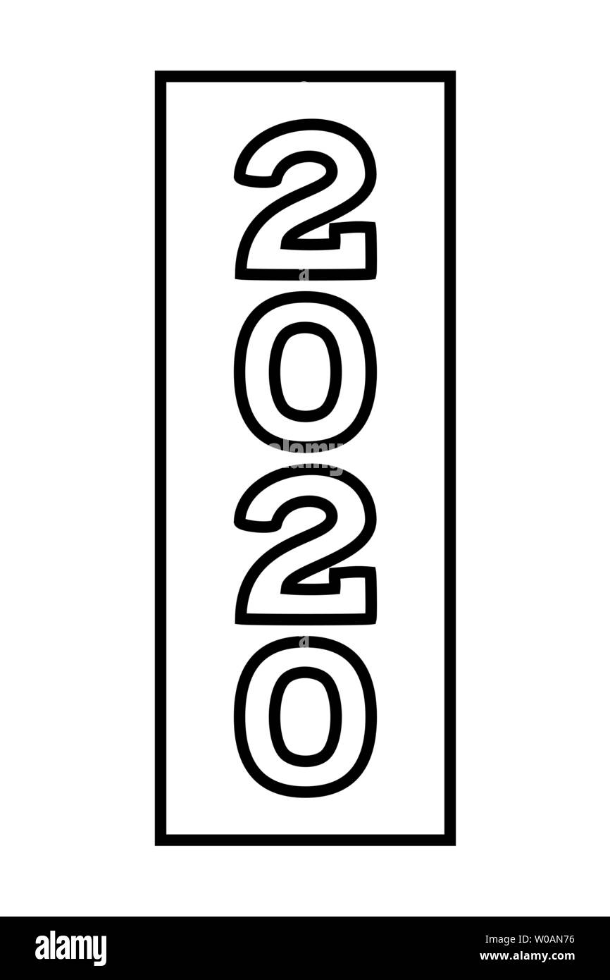 Line art vertical 2020 new year number symbol Stock Vector Image & Art ...