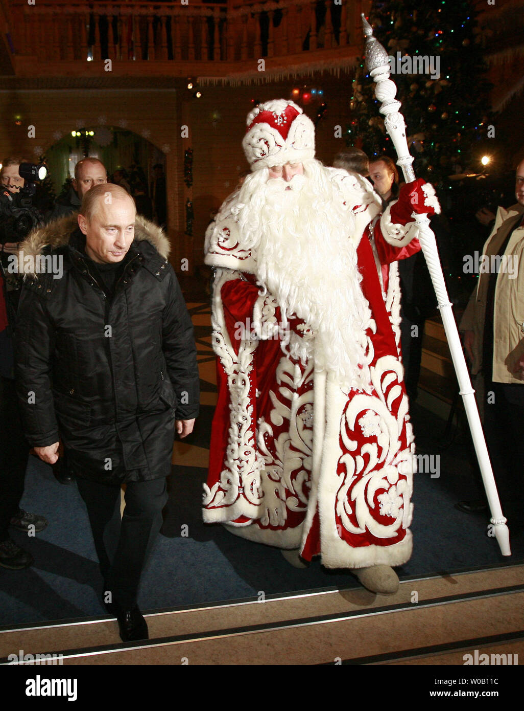 Russian President Vladimir Putin and Father Frost, the Russian ...