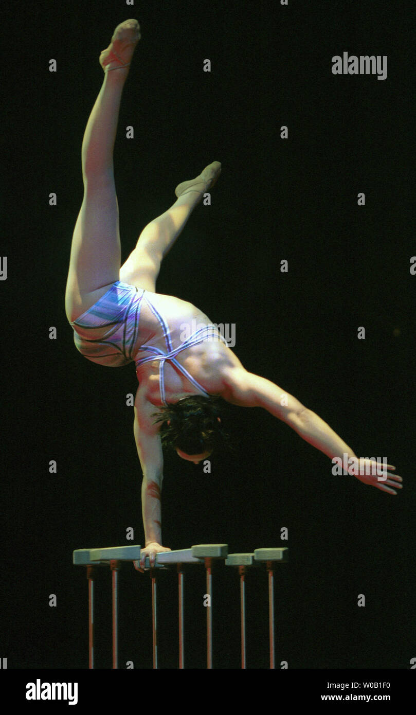 Acrobat Marina Trouchina performs in the Hand Balancing act ...