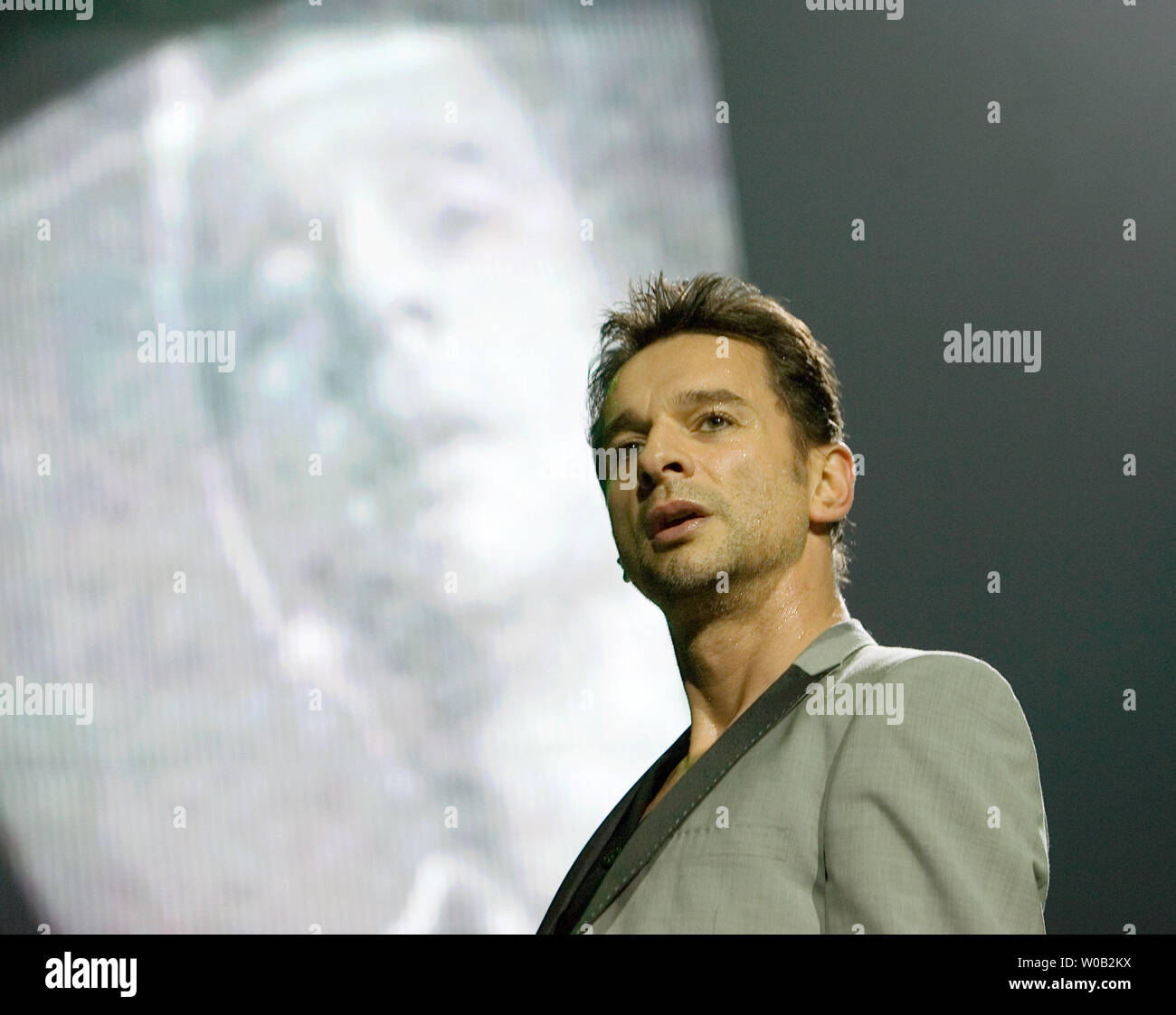 Dave Gahan the frontman for the British group Depeche Mode sings during ...