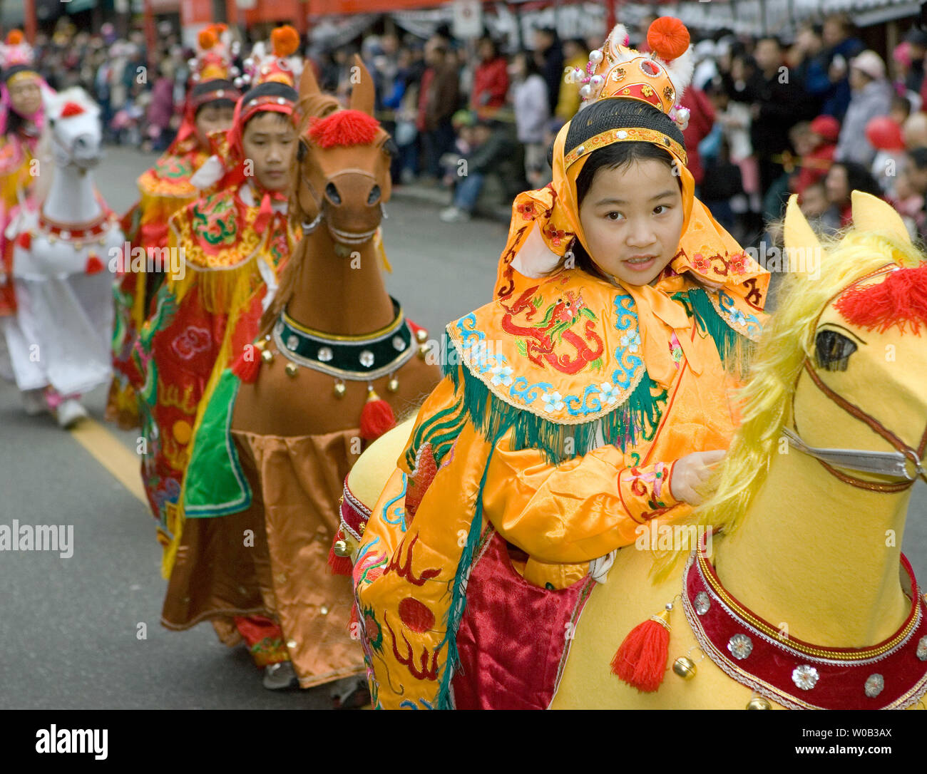 Chinese children horse new year parade hi-res stock photography and ...