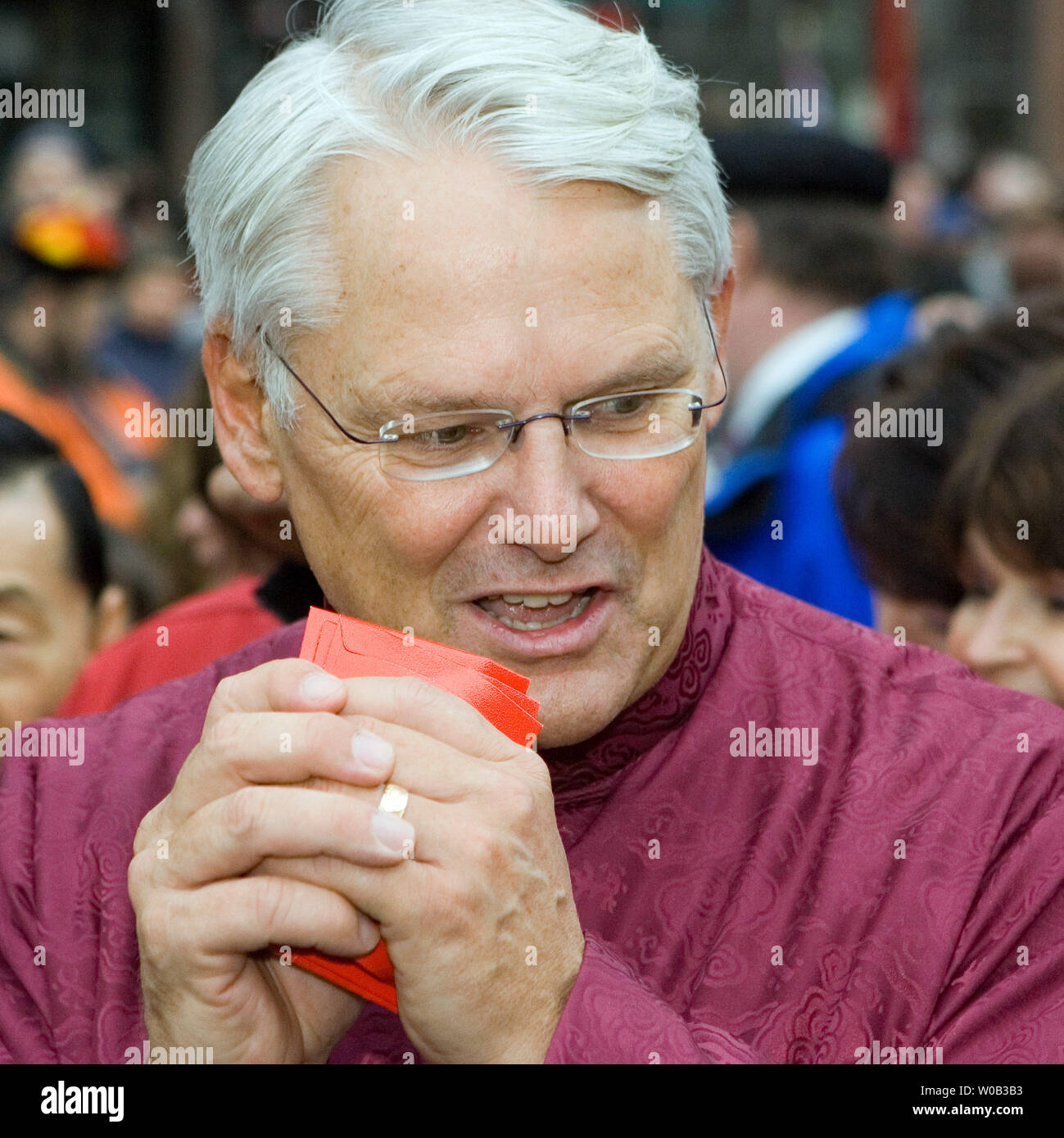 British Columbia Premier Gordon Campbell musters for the start of the ...