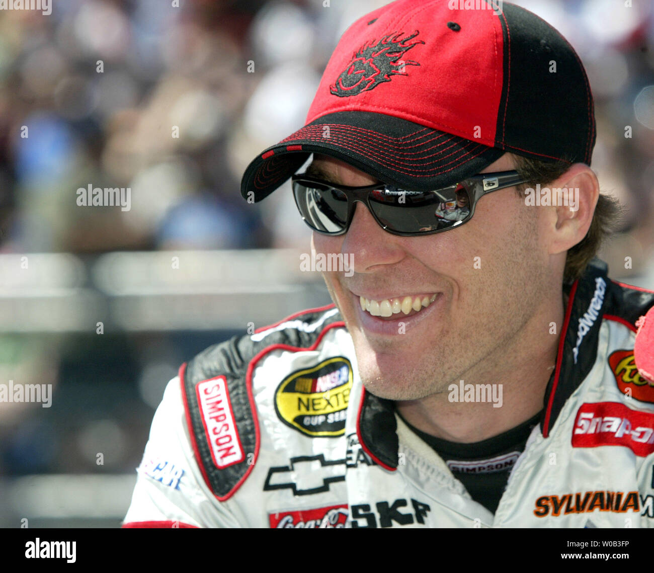 NASCAR race car driver Kevin Harvick awaits the start of the DIRECTV ...