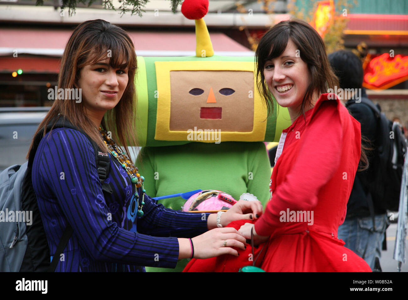 Rachel (L) in the princess costume, Maggie (R) in the red lobster ...
