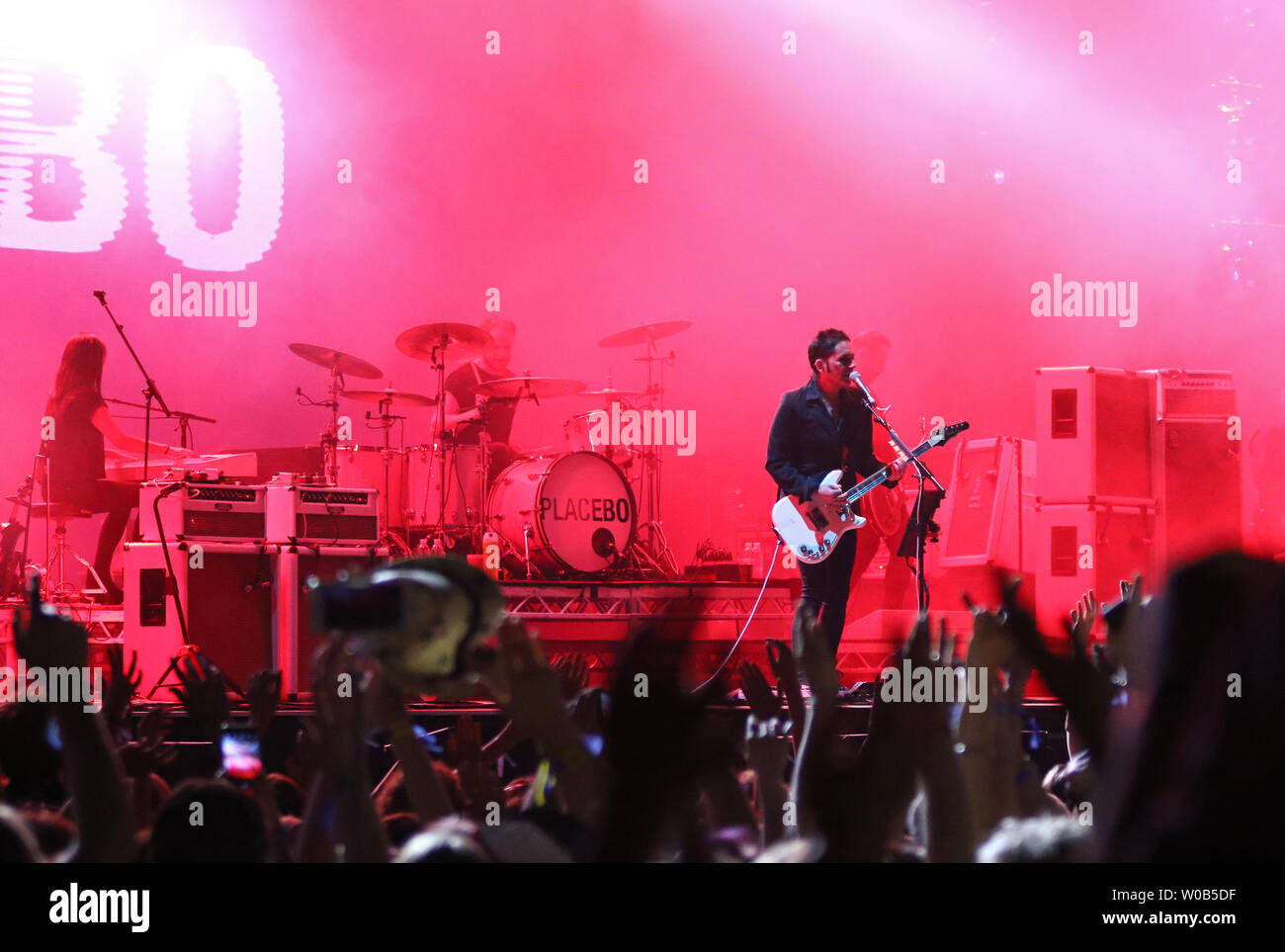 Kyiv, Ukraine - July 8, 2018: Placebo, a British alternative rock band ...