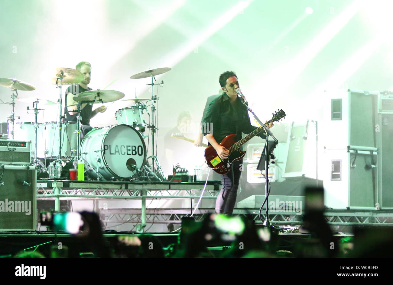 Kyiv, Ukraine - July 8, 2018: Placebo, a British alternative rock band ...
