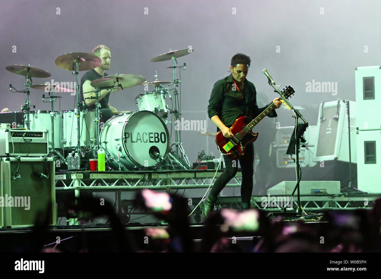 Kyiv, Ukraine - July 8, 2018: Placebo, a British alternative rock band ...